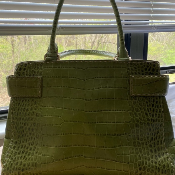 Ann Taylor | Bags | Ann Taylor Green Crocodile Leather Bag | Poshmark